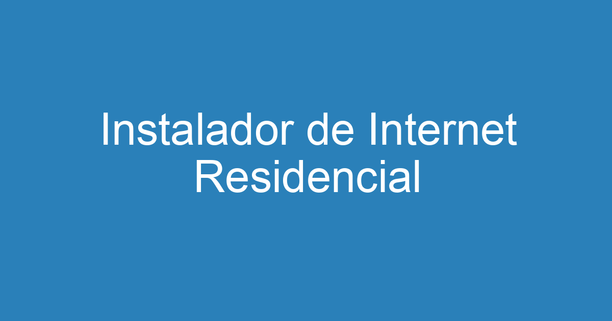 Vaga De Emprego Instalador De Internet Residencial São José Dos Campos ...